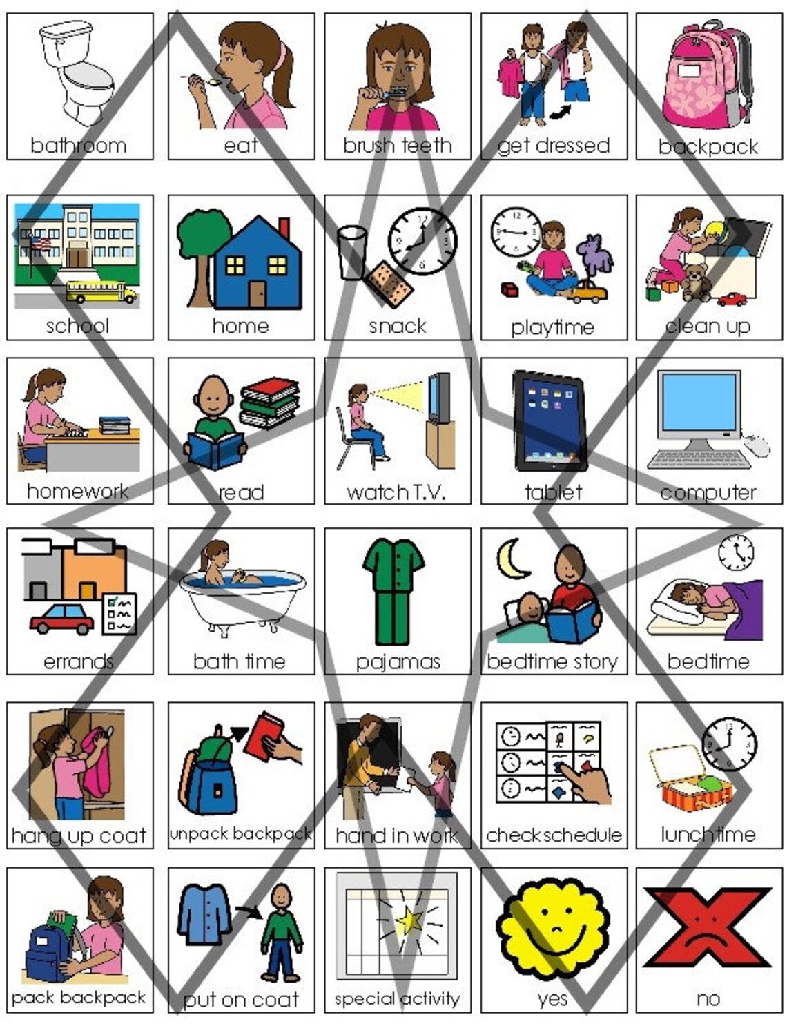 Autism Visual Aid SMALL 1.5 Printable Cards for Home - Etsy