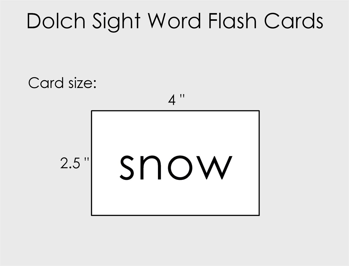 Sight Word Flash Cards. Dolch Word List Flash Cards Include | Etsy