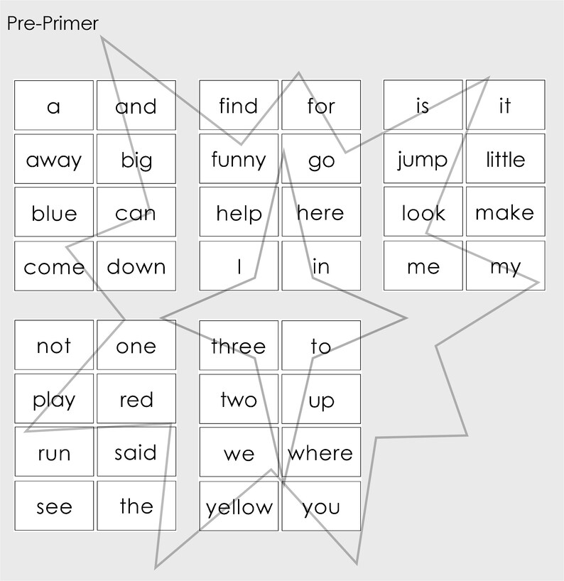 Dolch Sight Word Flash Cards: Pre-primer, Primer & Nouns (PDF) - Etsy