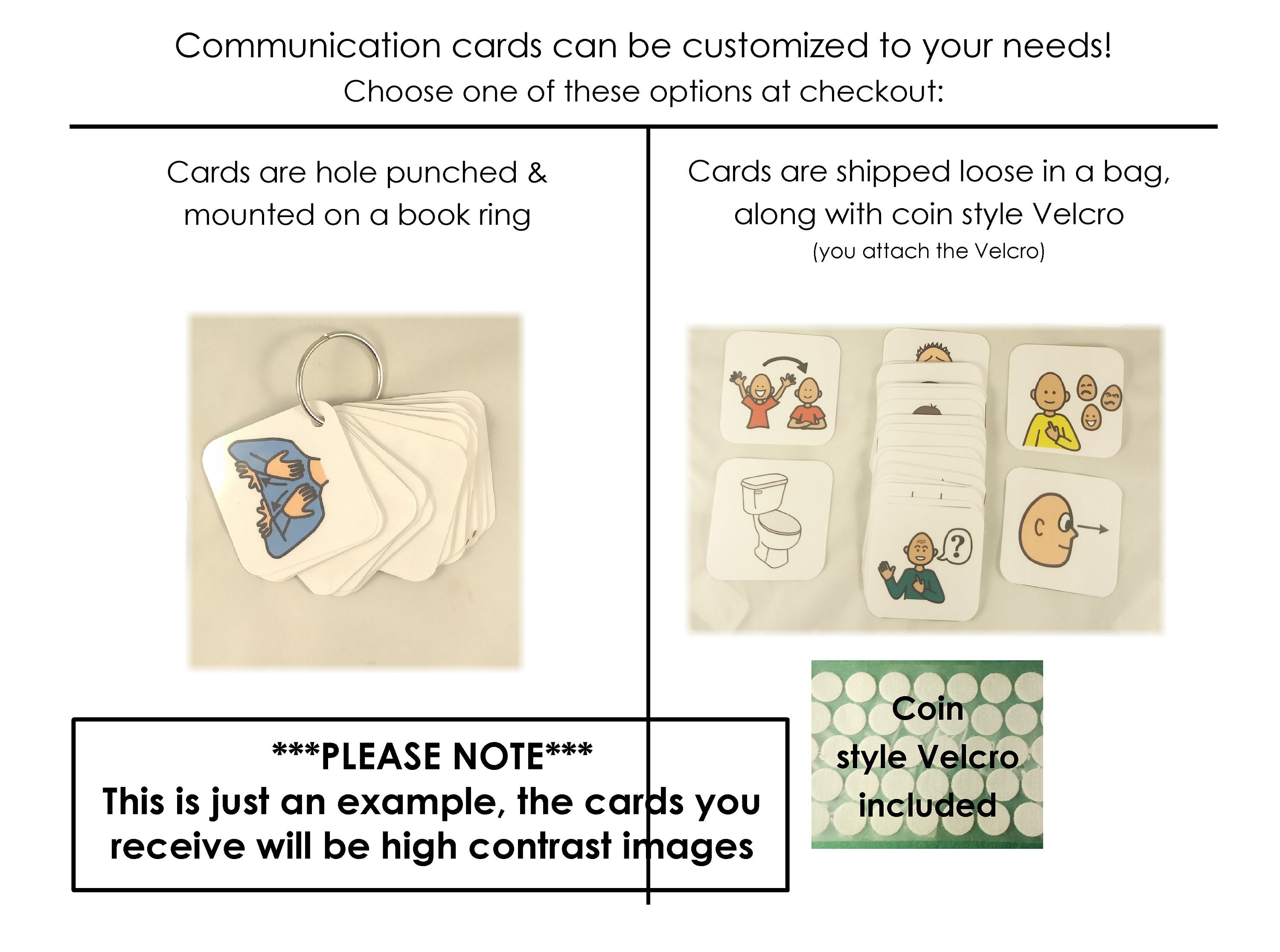 High Contrast Visual Communication Cards Custom Made for the | Etsy