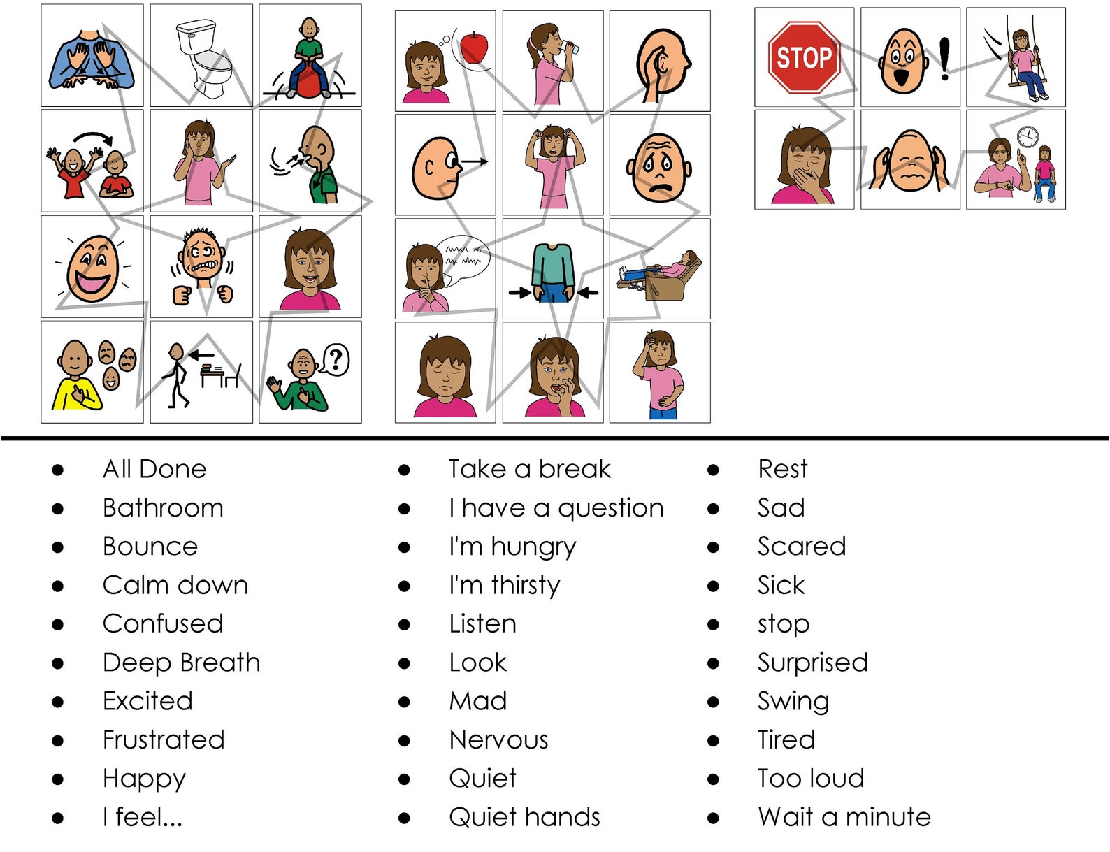 Autism Visual Aid for Behavior and Self Regulation SMALL - Etsy