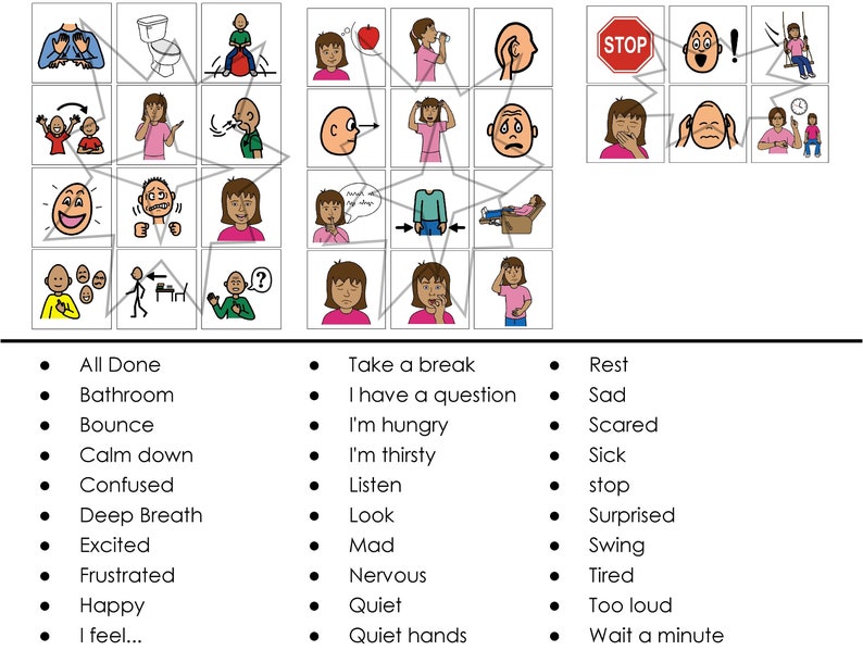 Autism Visual Aid for Behavior and Self Regulation SMALL - Etsy