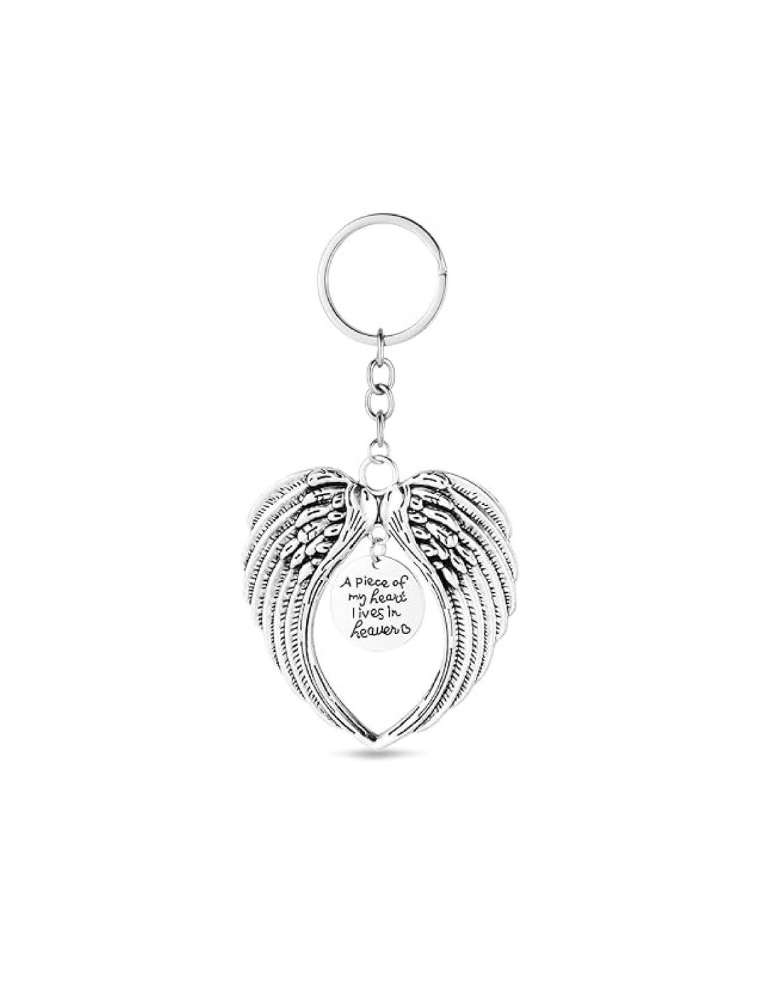 Angel Wings Keychain With the Saying "a Piece of My Heart Lives in ...