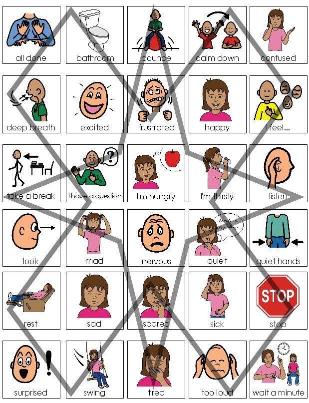 Autism visual aid for behavior and self regulation SMALL | Etsy