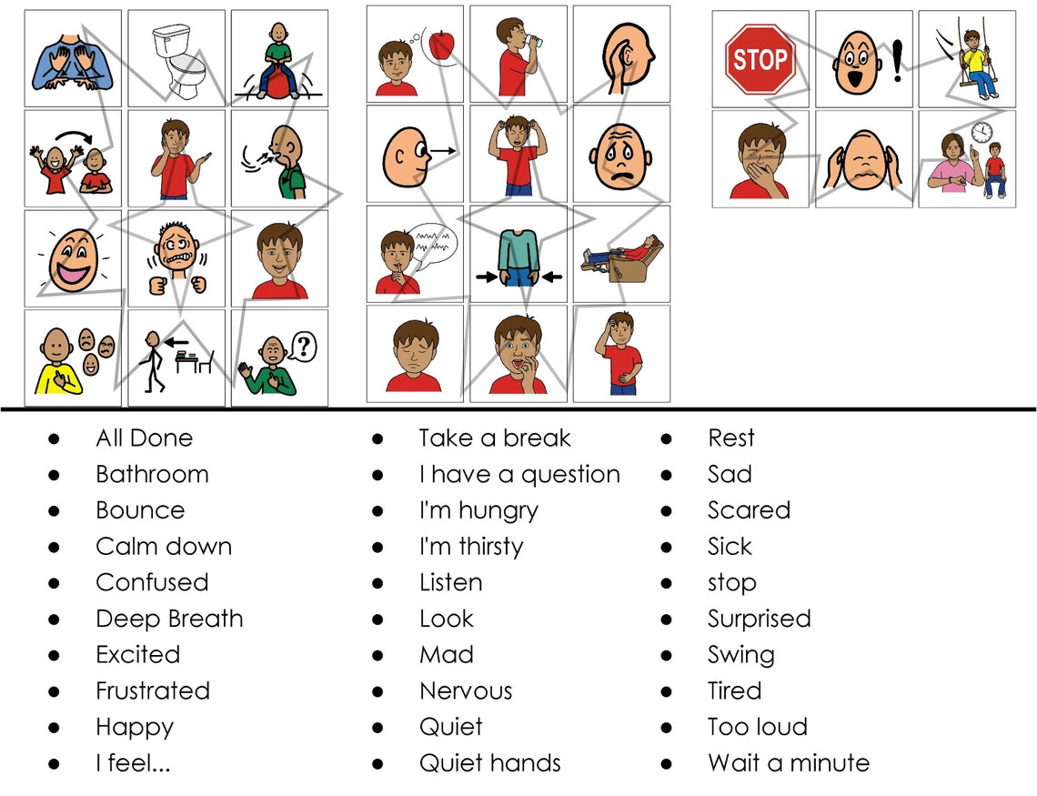 Visual Communication Aid LARGE 2.5 Printable Cards for - Etsy