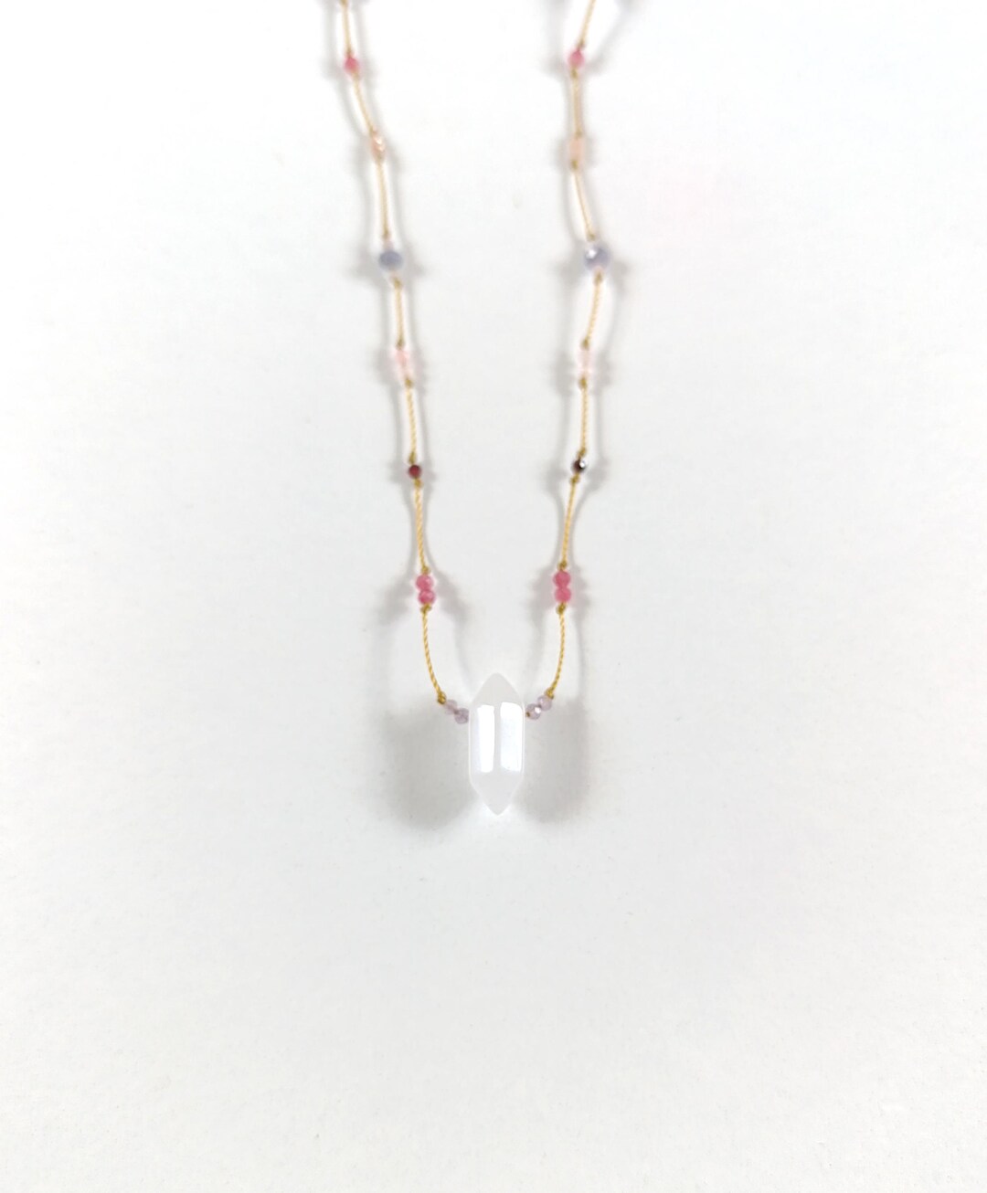 Double Terminated Quartz - Macrame Tibetan Necklace - Hippiechic ...