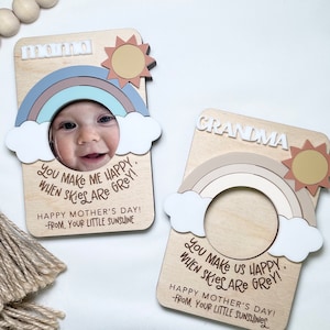 Mother's Day Fridge Magnet Photo Frame, Rainbow Photo Frame, Gift for ...