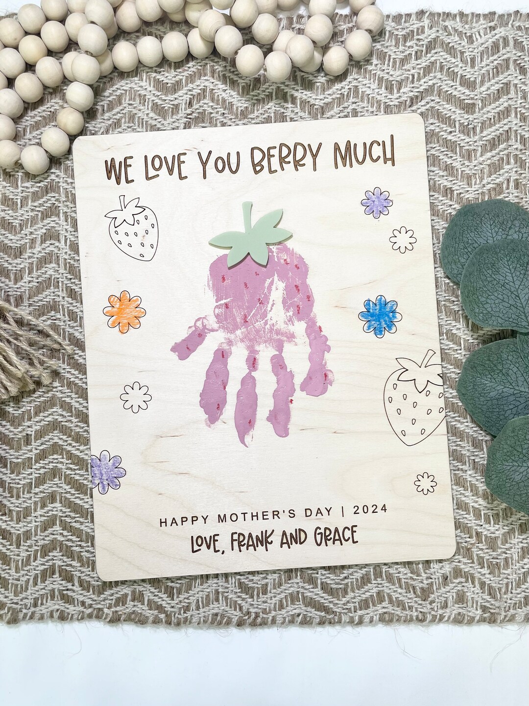 DIY Handprint Sign, Mother’s Day Gift, Mother’s Day Handprint Sign, We ...