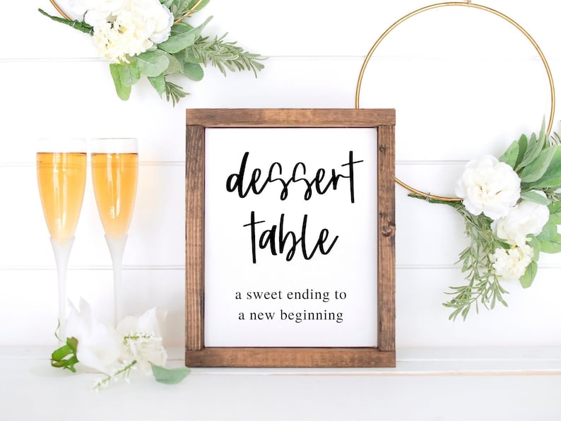 Wedding Dessert Table Sign Small Framed Wedding Sign Wedding - Etsy