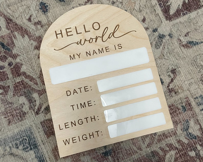 Birth Announcement Sign Birth Stats Sign Reusable Birth - Etsy