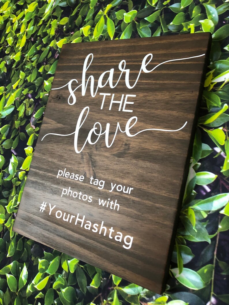 Share the Love Wedding Sign Wedding Hashtag Sign Wooden | Etsy