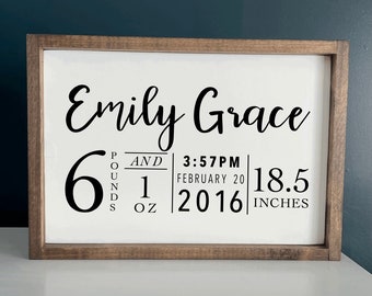 Customizable Baby Birth Stat Sign Baby Name and Birth Stat Sign ...