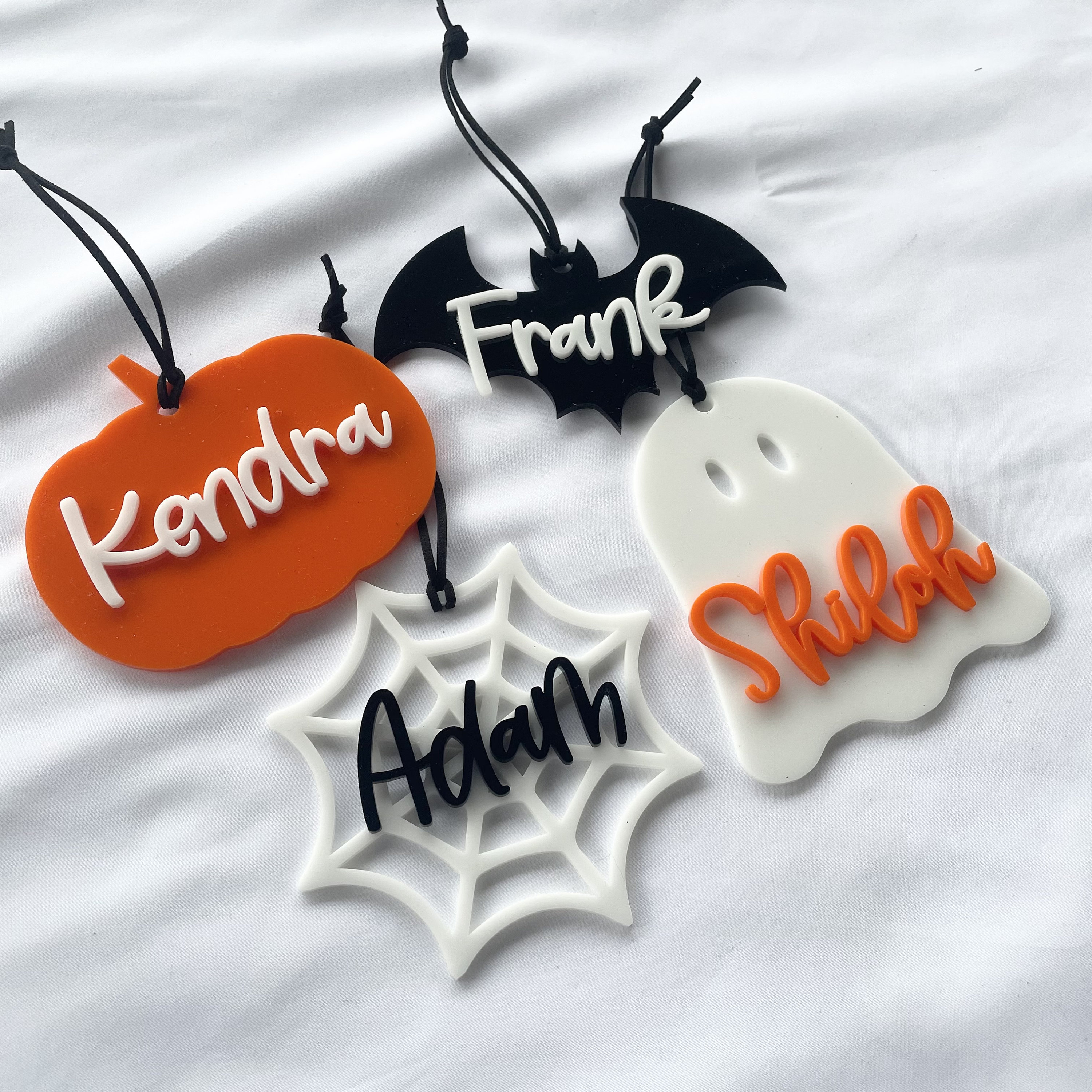 Custom Halloween Acrylic Name Tag, Trick or Treat Bag Tag - Etsy