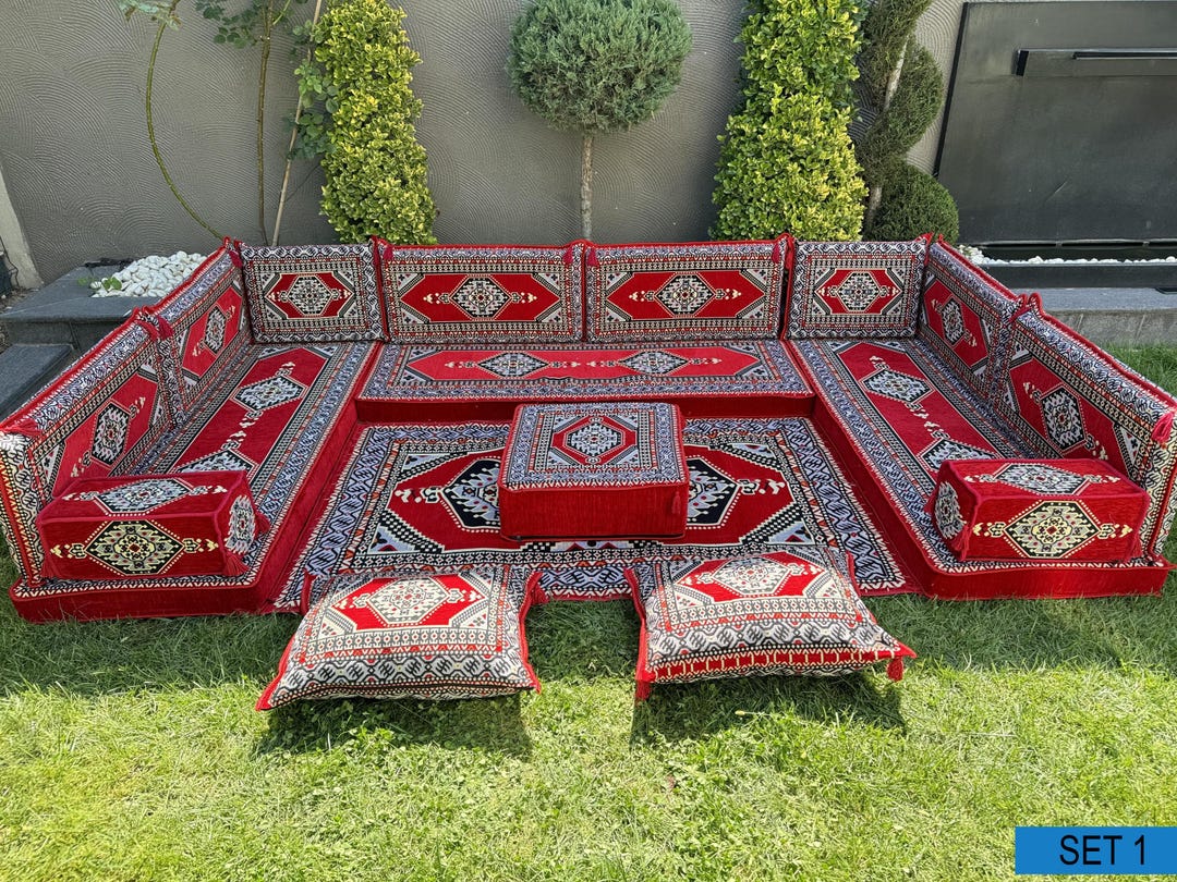 Floor Sofa, Arabic Seating, Moroccan Sofa, U-shaped Sofa, Sectional ...