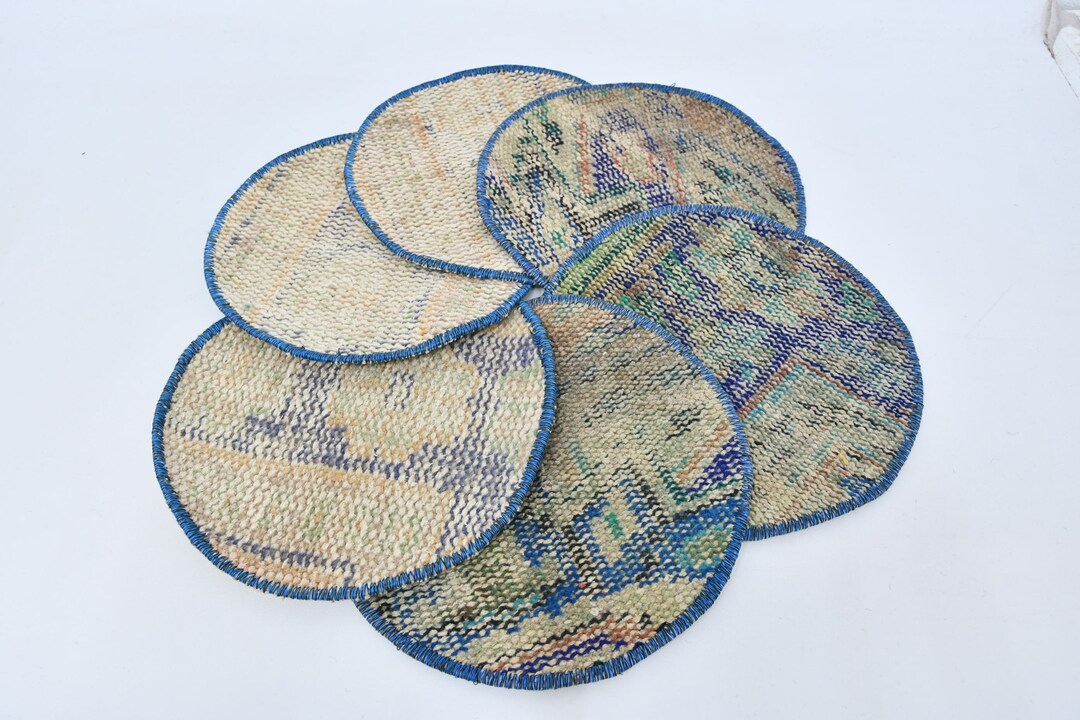 Washable Supla, Kilim Supla, Kitchen Decor, Set of Six, Mouse Pad, 10 ...