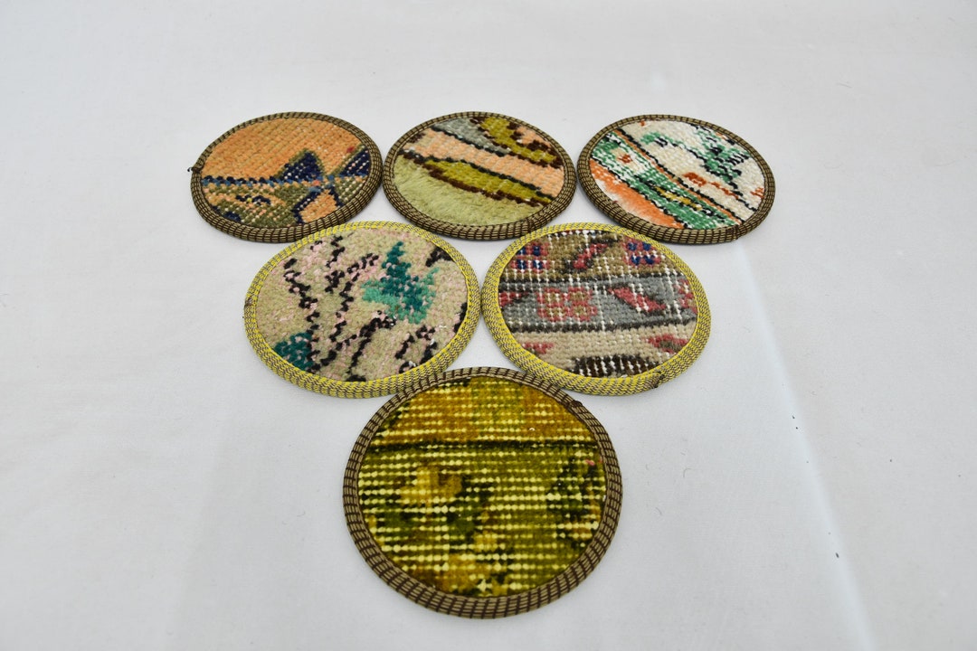 Coffee Cup Pad, Tea Pad, Set of Six, Yellow Pad, Rug Pad, Oriental Pad ...