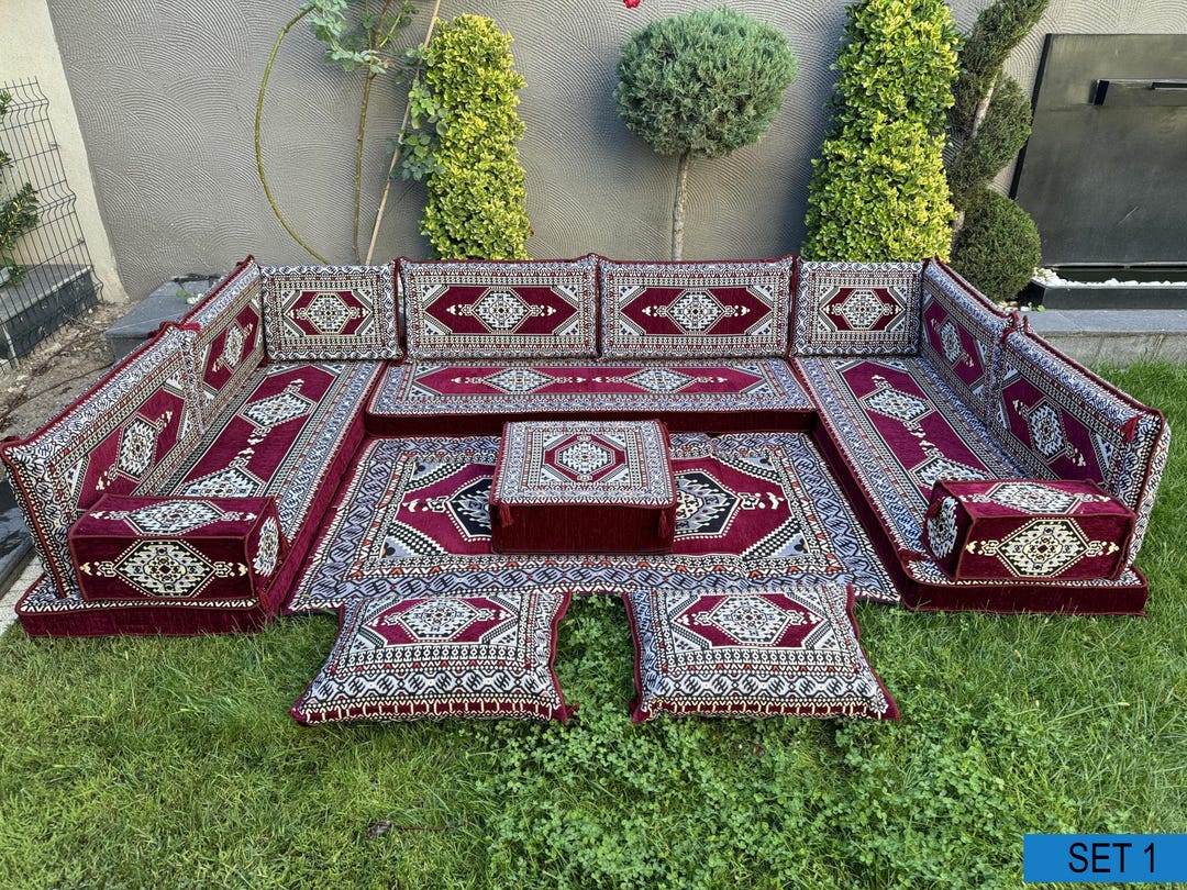 Floor Sofa, Arabic Seating, Moroccan Sofa, U-shaped Sofa, Sectional ...