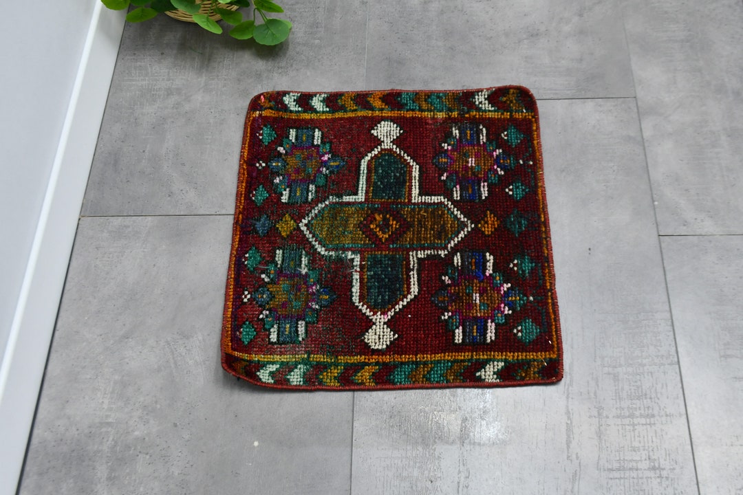 2x2 Small Rug, Vintage Rug, Turkish Rug, Anatolian Rug, Rugs for Car ...
