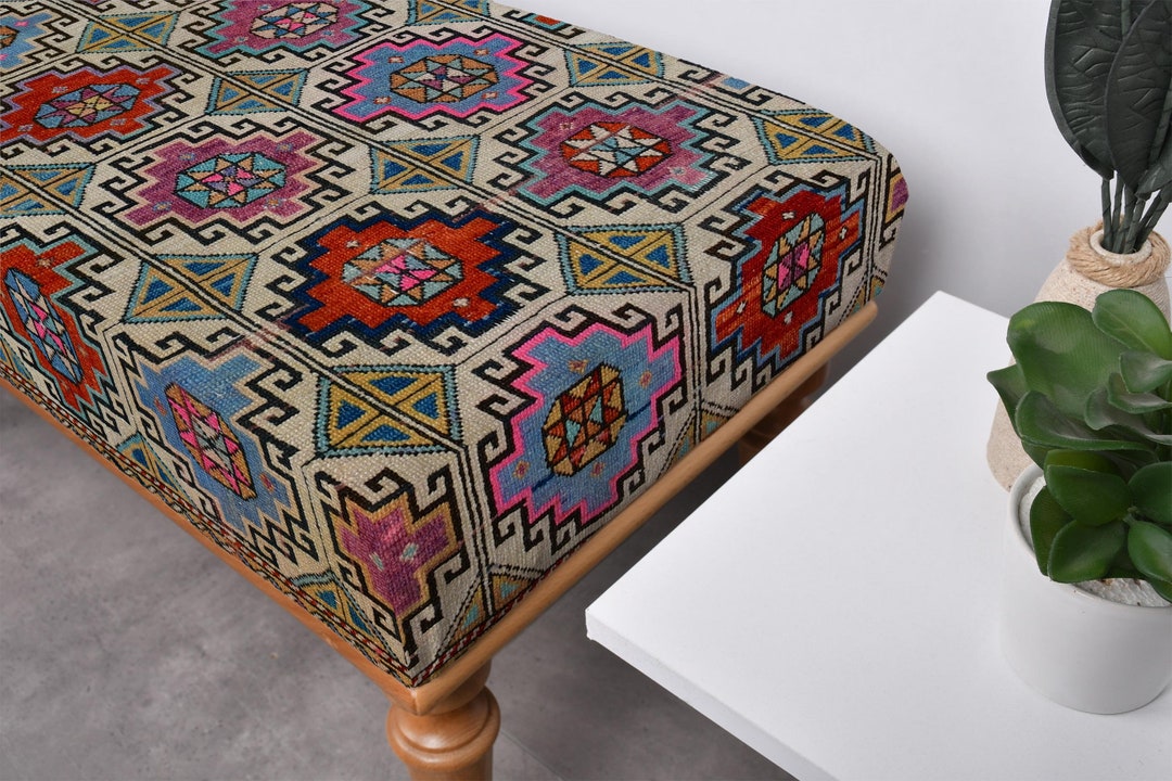 Ottoman Bench, Turkish Rug Bench, Minimalist Bench, Custom Made Bench ...