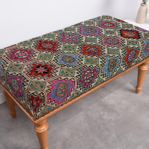 Ottoman Bench, Turkish Rug Bench, Minimalist Bench, Custom Made Bench ...