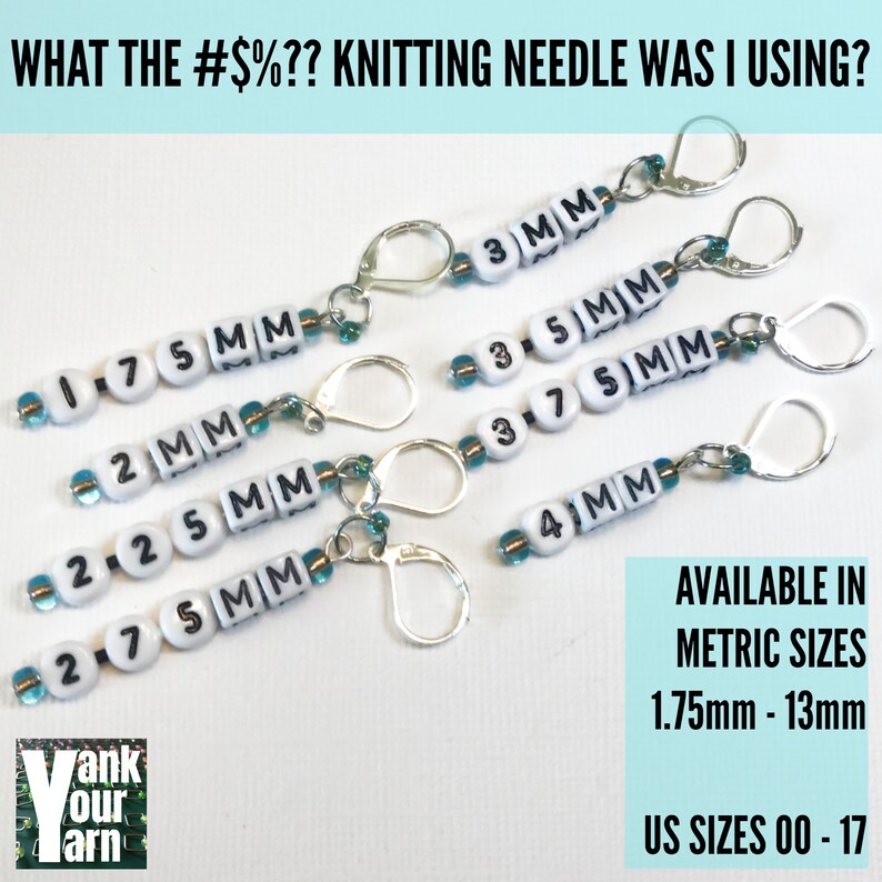 What the #%@&! Knitting Needle Was I Using? Identifier Markers - Etsy