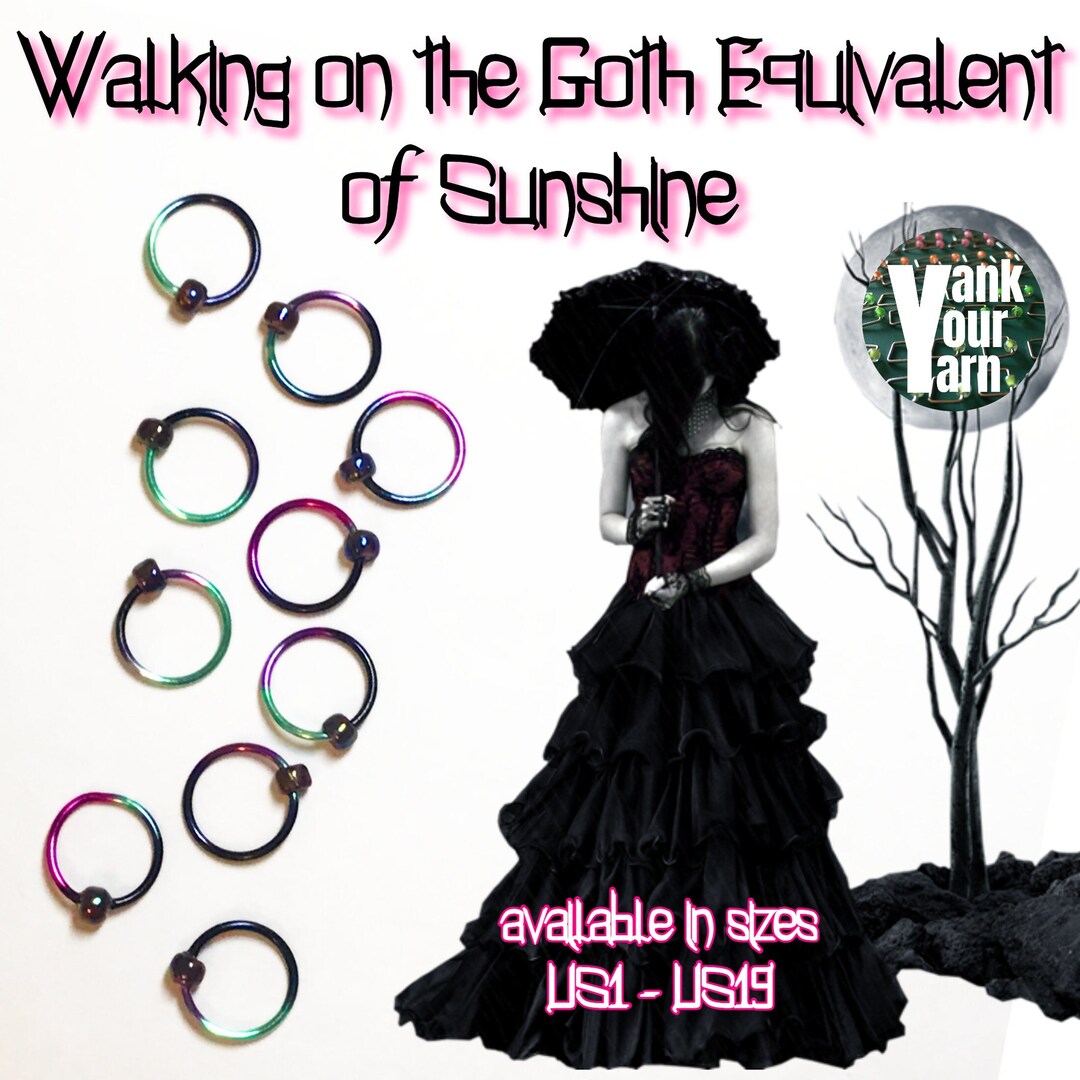 Walking on the Goth Equivalent of Sunshine Snag-free Stitch Markers - Etsy