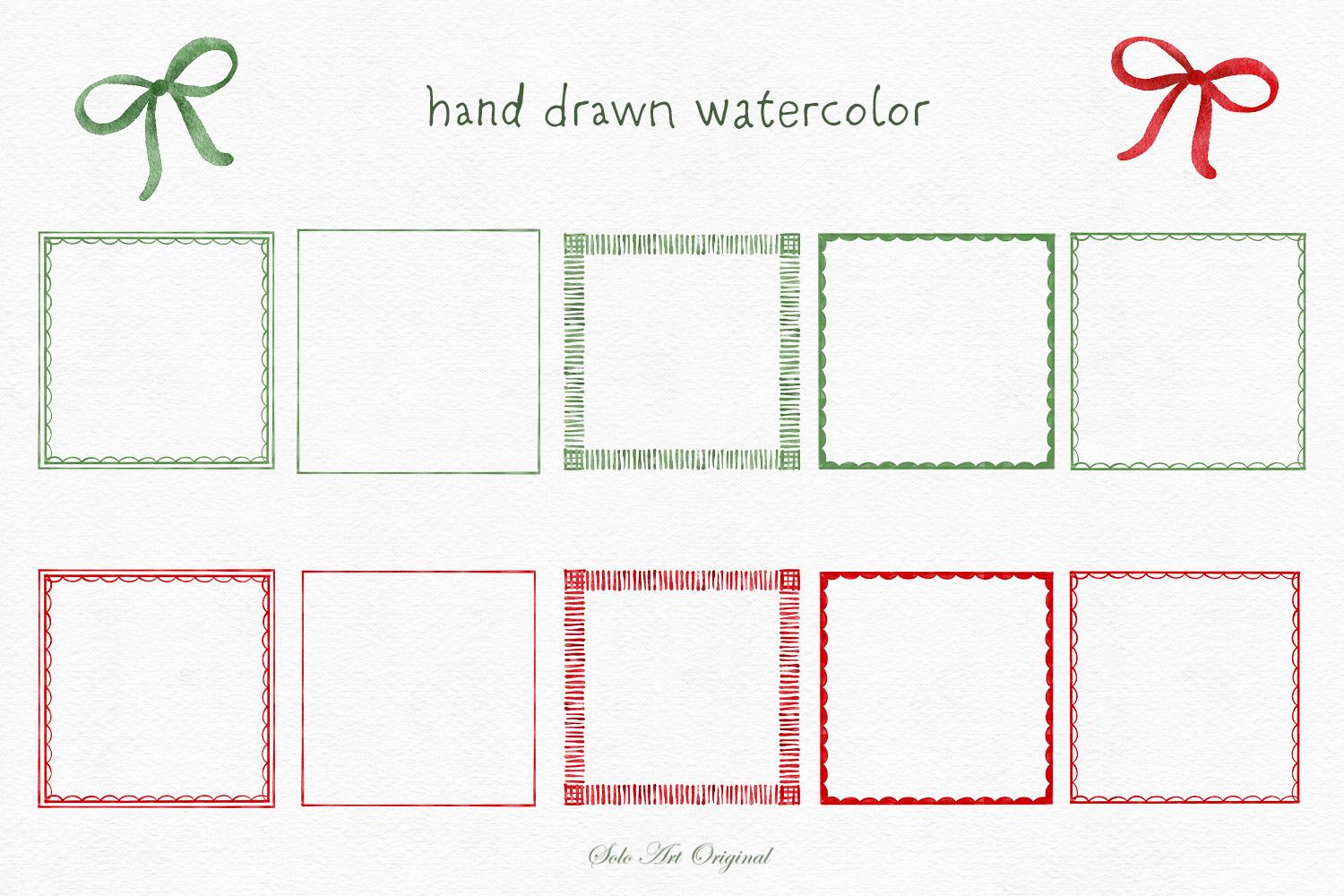 Watercolor Whimsical Frames Hand-drawn Borders Wavy Squiggle Swirls ...