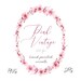 Vintage Pink Floral Wreath PNG Clipart Watercolor Oval Frame With Pink ...