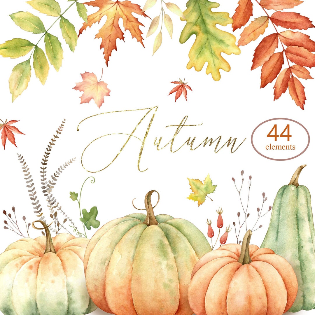 Pumpkins Fall Leaves Thanksgiving Day October Autumn Season - Etsy