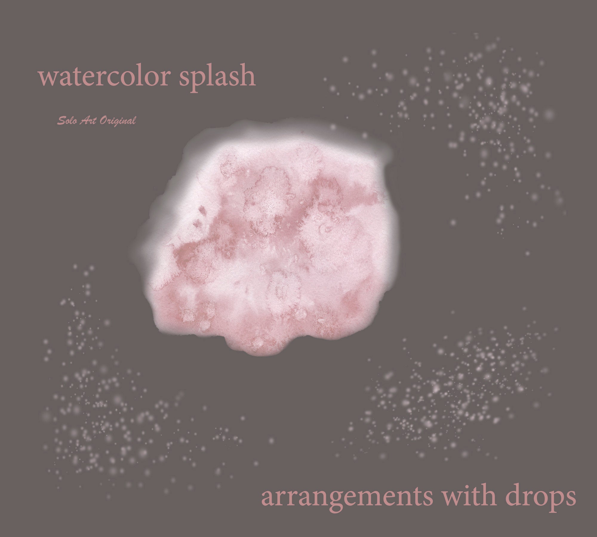 Gold Frame Pink Blush Splash Clipart Set Splatter Drops - Etsy