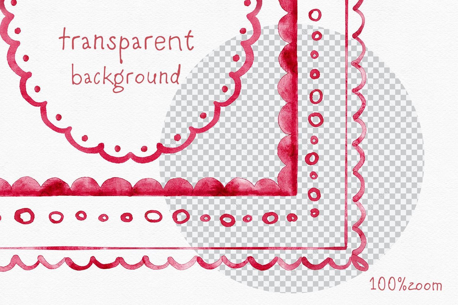 Bow Watercolor Red Frames Hand-drawn PNG Whimsical Clipart Wavy ...