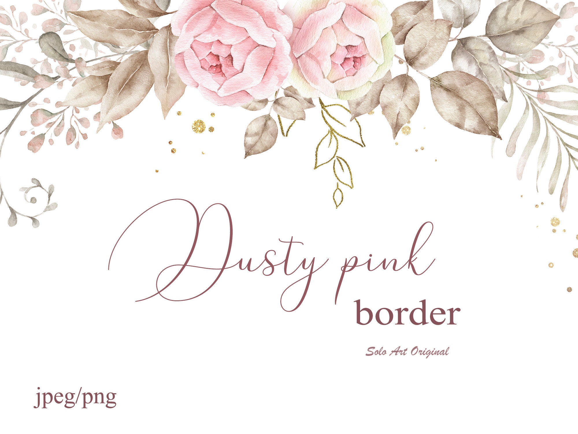 Dusty Pink Roses Border Clipart Greenery Floral Background - Etsy Dusty Pink Roses Border Clipart Greenery Floral Background - Etsy