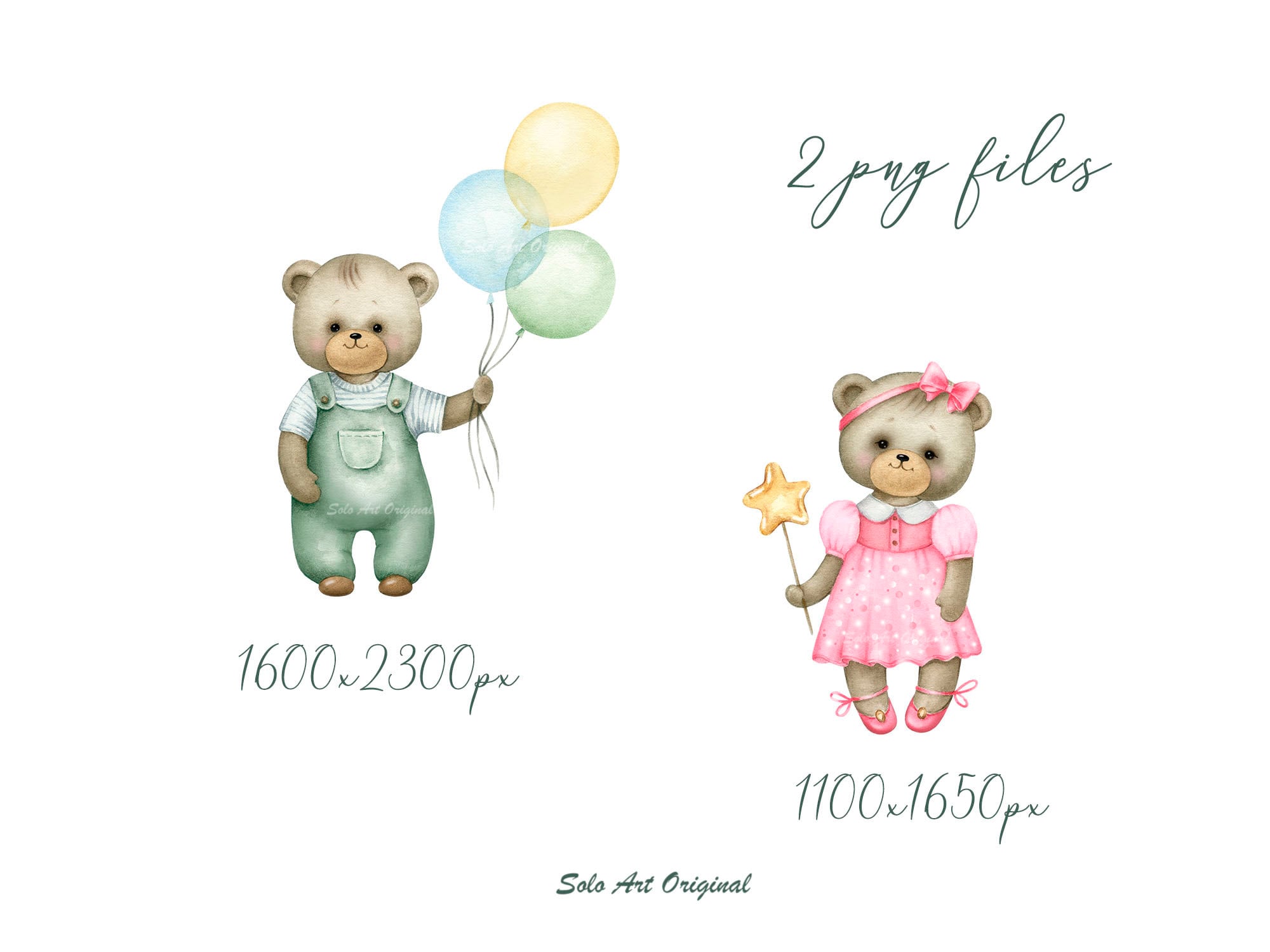Teddy Bear Baby Boy Girl Baby Shower Clipart Cute Animals - Etsy