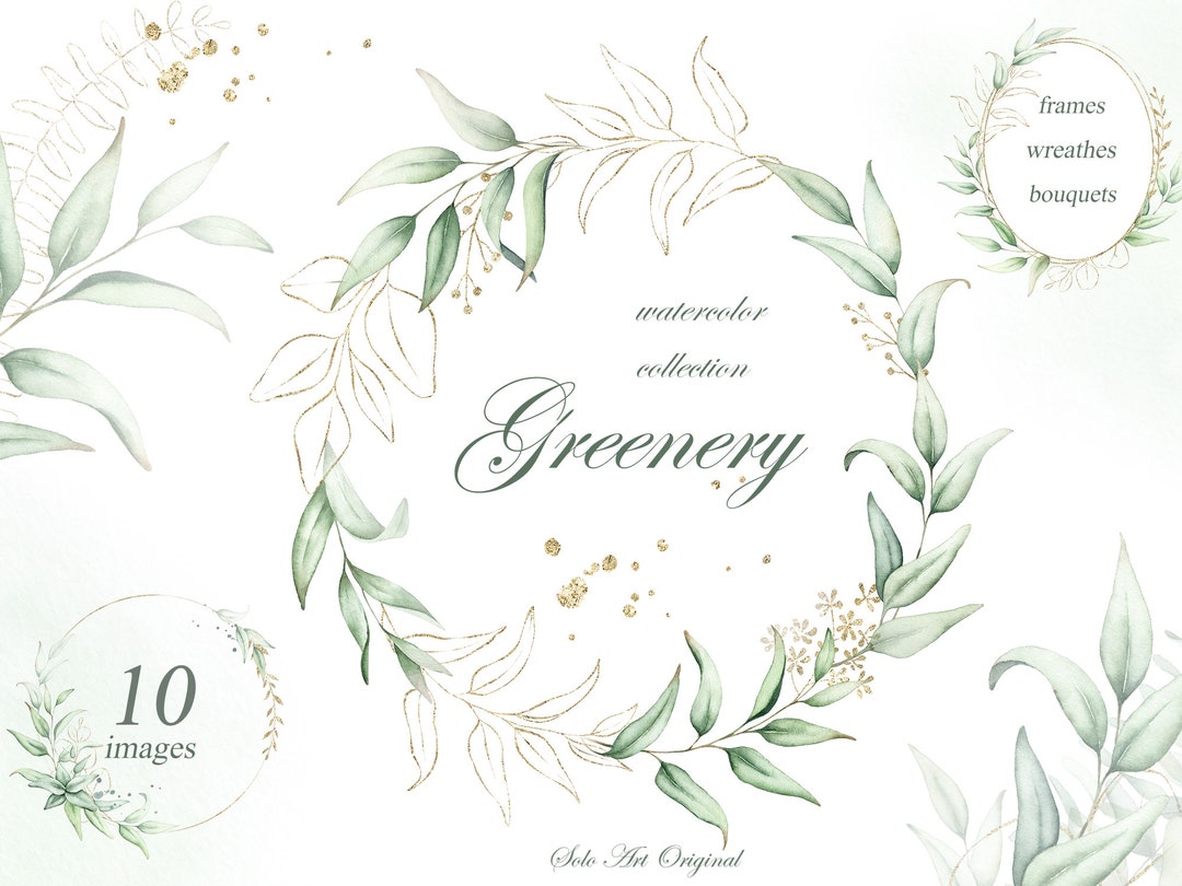 Greenery Gold Frame Eucalyptus Leaves,wreath,bouquet,arrangements ...