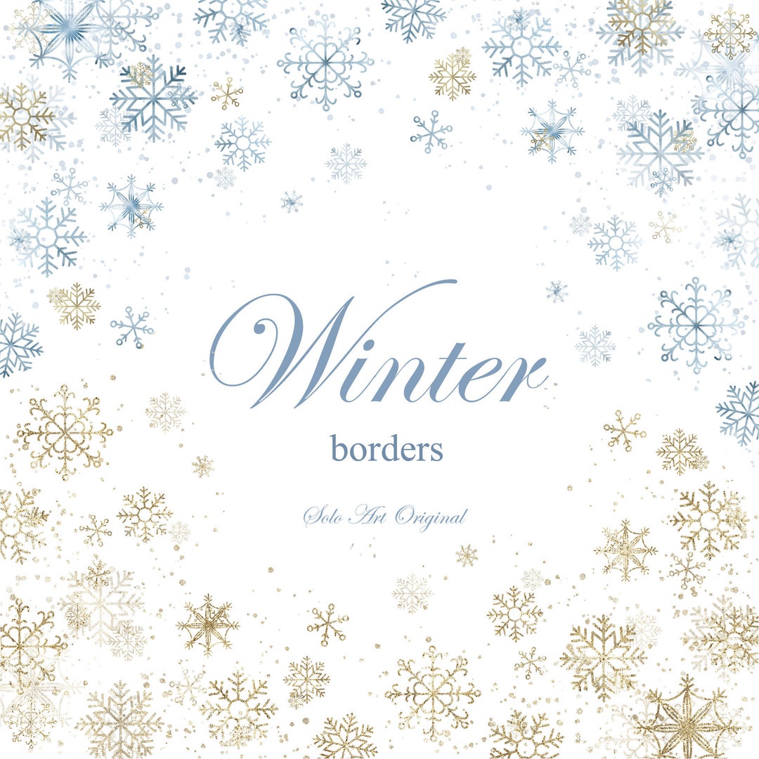Christmas Border,snowflake Overlays Snow Winter Frame,gold Snowflake ...