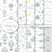 Baby Boy Teddy Bear Digital Paper Seamless Patterns,hot Air Balloons ...