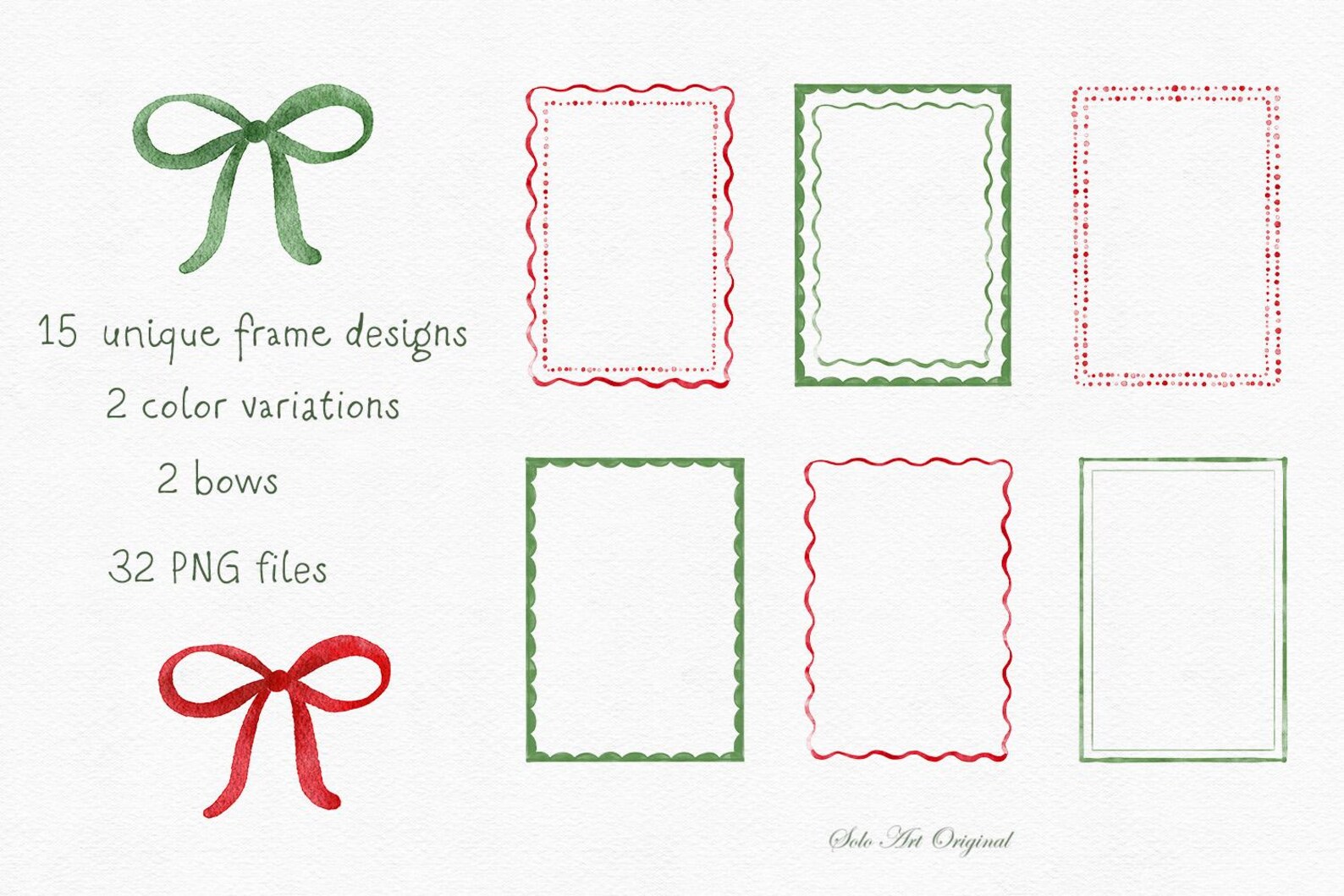 Watercolor Whimsical Frames Hand-drawn Borders Wavy Squiggle Swirls ...