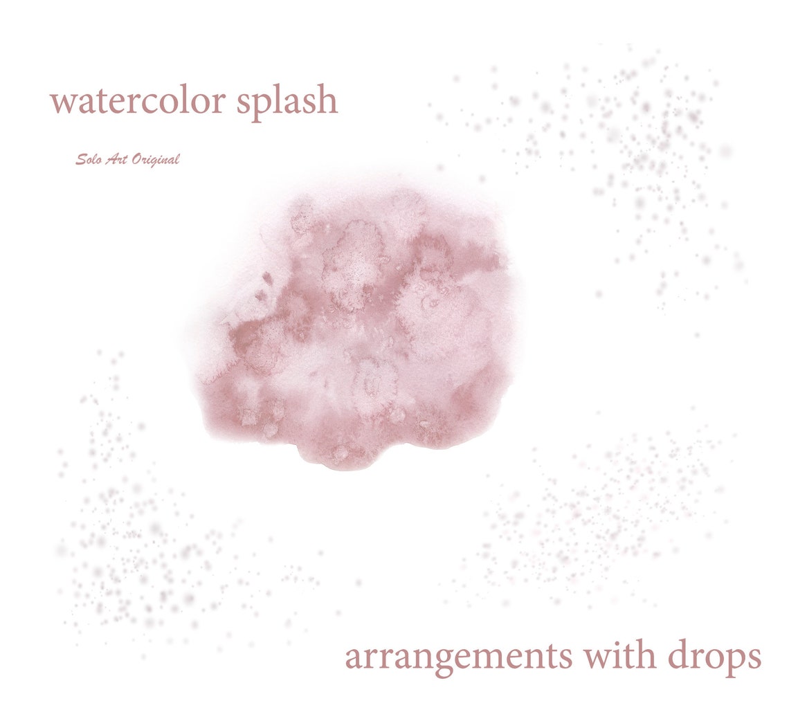 Gold Frame Pink Blush Splash Clipart Set Splatter Drops - Etsy