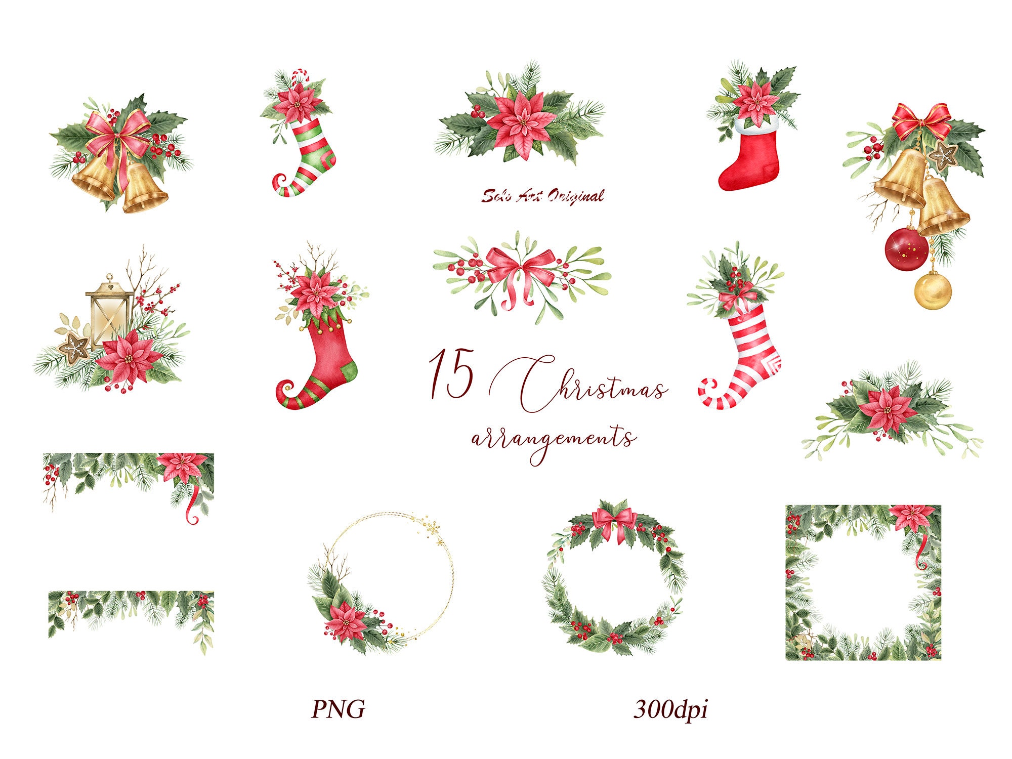 Christmas Frame Borderclipart - Etsy