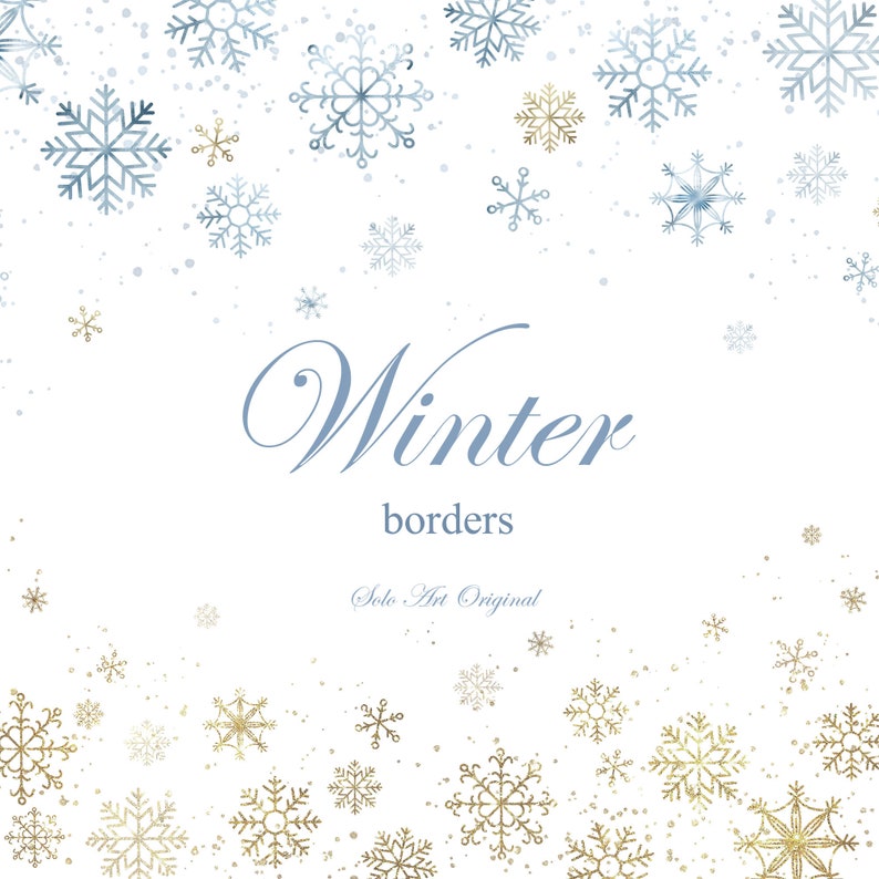 Christmas Border,snowflake Overlays Snow Winter Frame,gold Snowflake ...