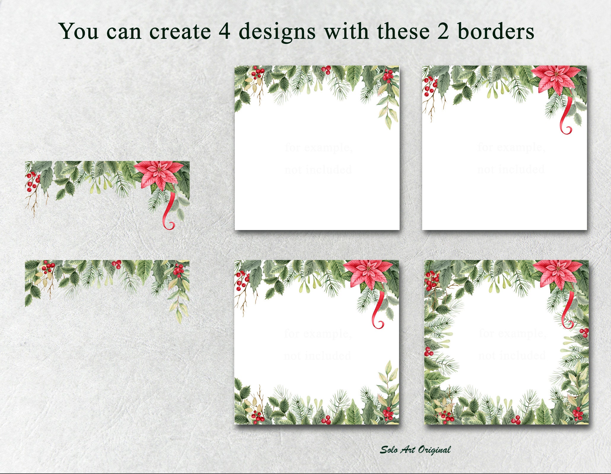 Christmas Frame Borderclipart - Etsy