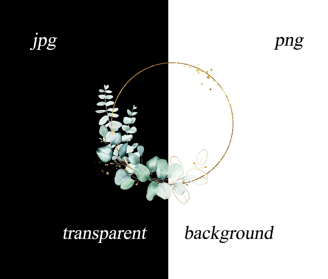 Eucalyptus Clipart Greenery Wreath Wedding Floral Botanical - Etsy