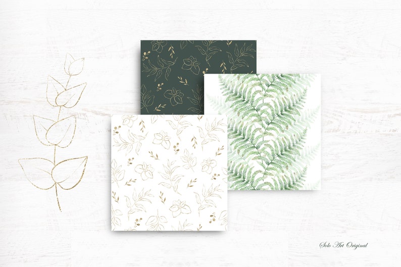 Greenery Seamless Patterns Digital Paper Eucalyptus Leafy Pack - Etsy