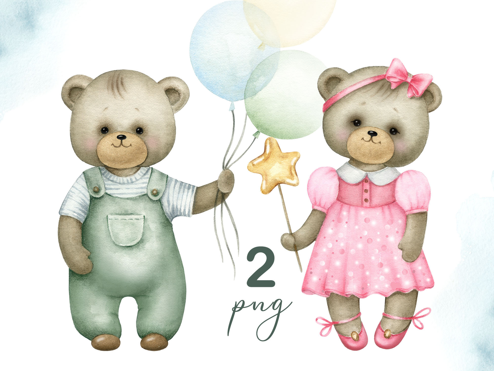 Teddy Bear Baby Boy Girl Baby Shower Clipart Cute Animals - Etsy