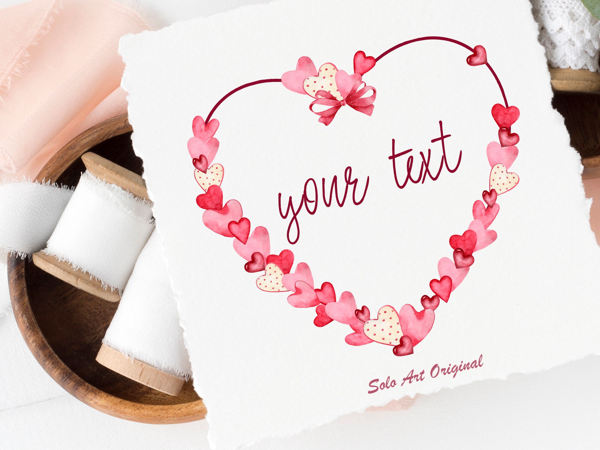 Valentine's Day Love Clipart Frame Red Hearts PNG JPEG - Etsy