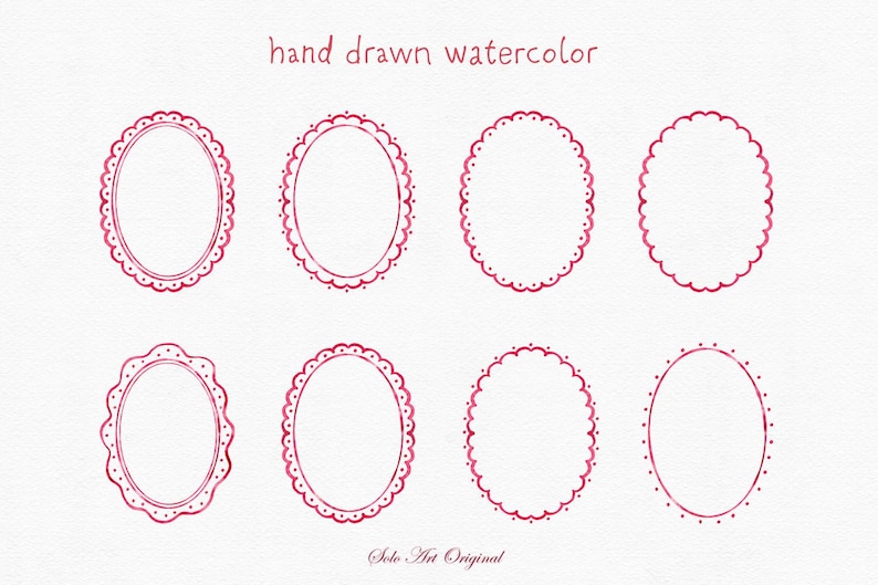 Bow Watercolor Red Frames Hand-drawn PNG Whimsical Clipart Wavy ...