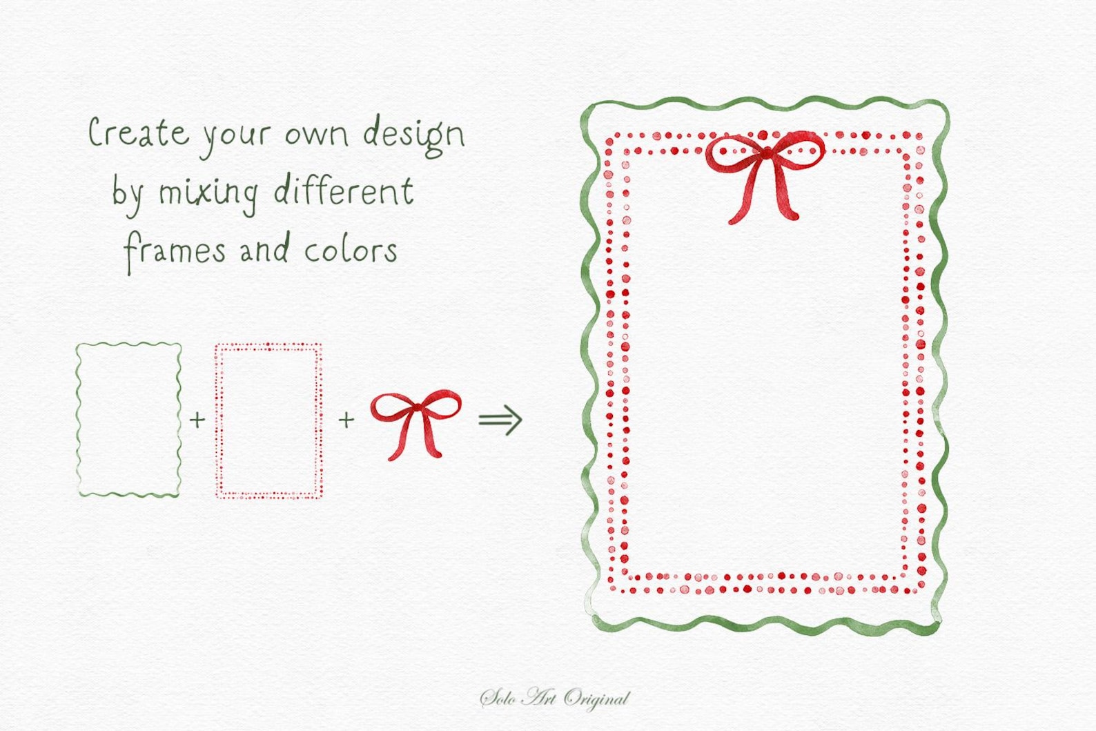 Watercolor Whimsical Frames Hand-drawn Borders Wavy Squiggle Swirls ...