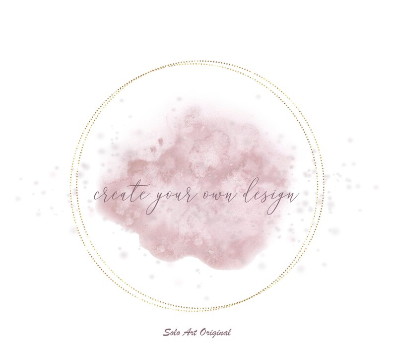 Gold Frame Pink Blush Splash Clipart Set Splatter Drops | Etsy