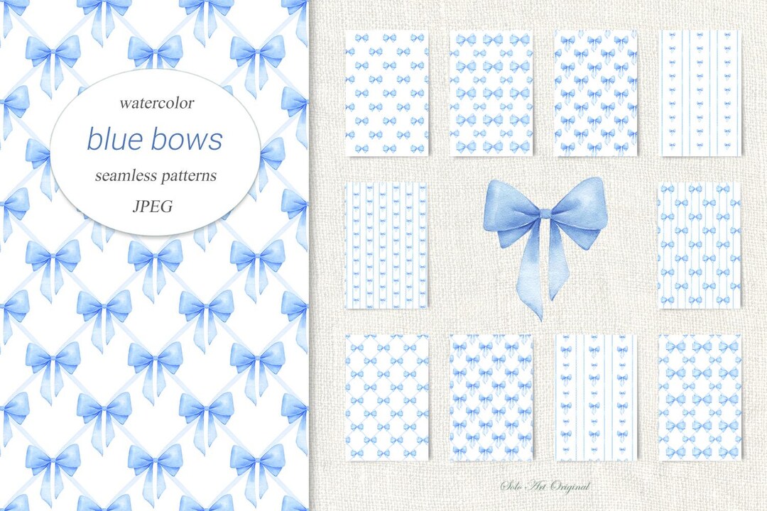 Coquette Bow Digital Paper Seamless Patterns Simple Background Digital ...