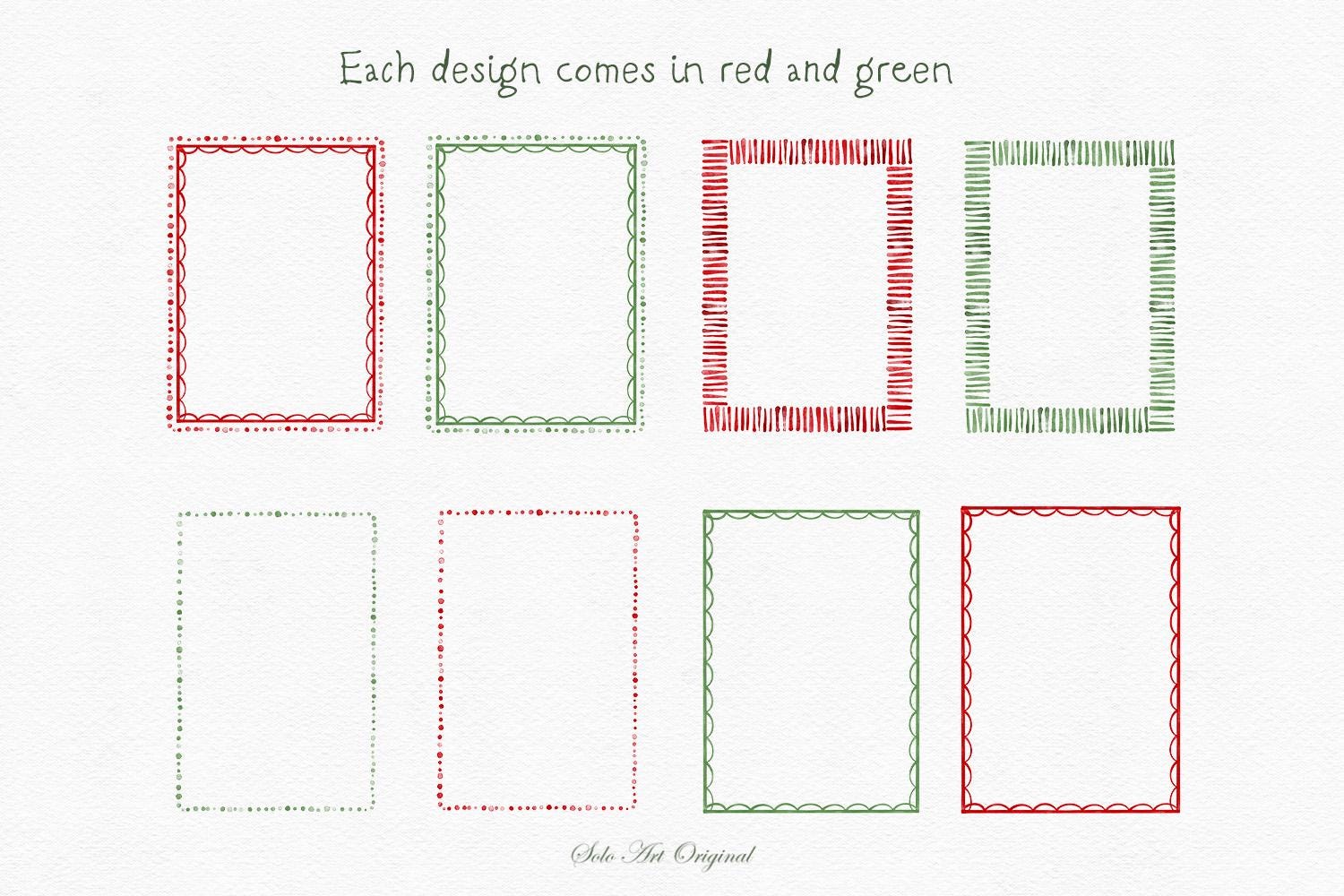 Watercolor Whimsical Frames Hand-drawn Borders Wavy Squiggle Swirls ...